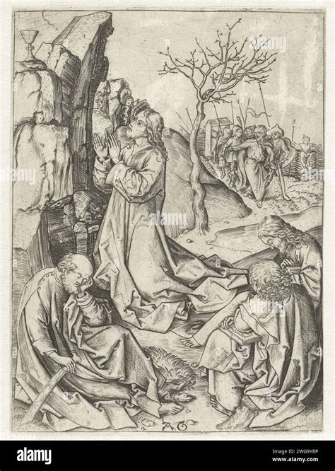 Christ On The Mount Of Olives Monogrammist Ag 15th Century 1475