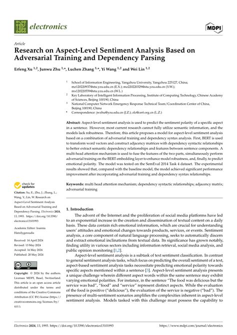 Pdf Research On Aspect Level Sentiment Analysis Based On Adversarial