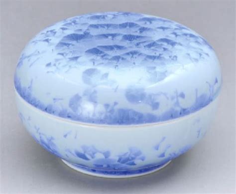 Kyo Kiyomizu Yaki Ware Japanees Candy Accessory Case Crystal Flower