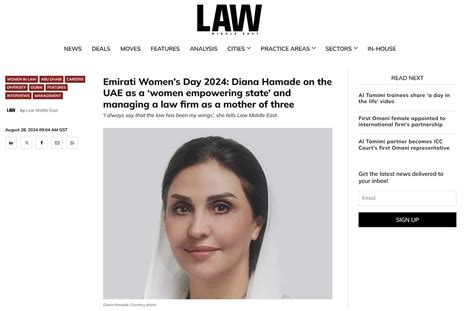 Emirati Womens Day 2024 Diana Hamade On Law Middle East Best Law