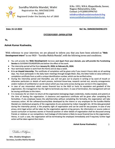 Ashok Kumar Kushwaha On Linkedin Suvidhamahilamandal Internship Webdevelopment