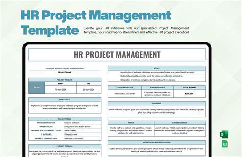 Program Management Plan Template Excel