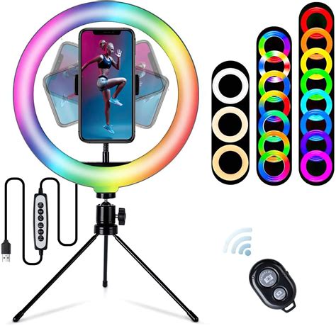 Rendin Aro De Luz Con Tripie De 10 Pulgadas Anillo De Luz Rgb Para