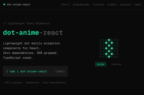Lightweight Dot Matrix Animation Components Dot Anime React Reactscript