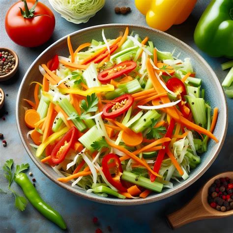 Premium Photo Nutritious And Colorful Side Dish Made Of Shredded