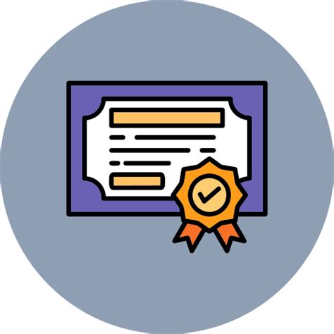 Certification Generic Color Lineal Color Icon
