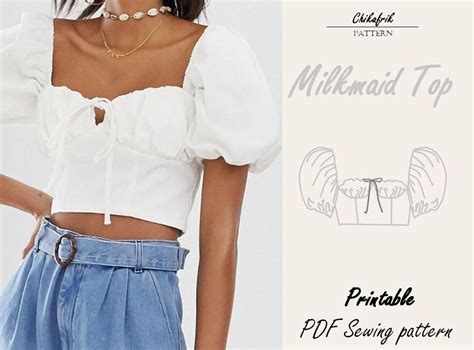 Milkmaid Top Patternxxs To Xxl Pdf Sewing Patterninstant Download Sewing Pattern Bustier