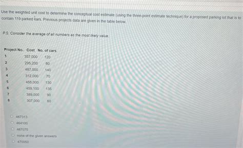 Solved Use The Weighted Unit Cost To Determine The