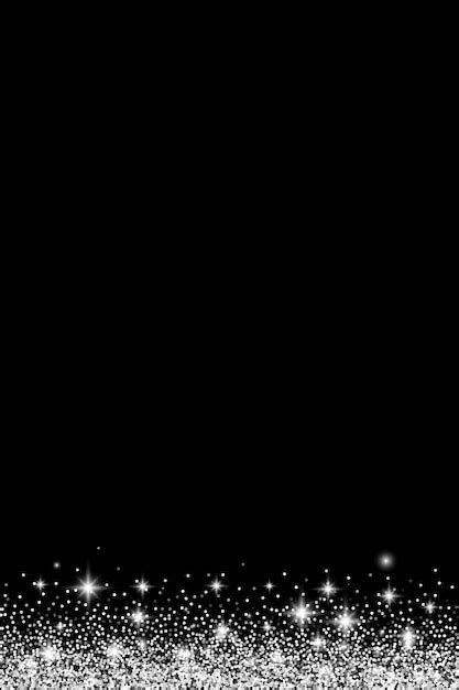 Premium Vector Silver Glitter Border With Sparkles