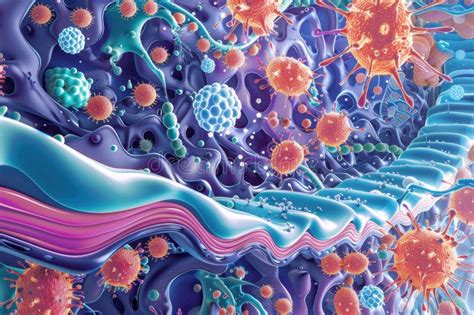 Cellular Transport Network Advanced Cell Membrane Transport Concept Stock Illustration