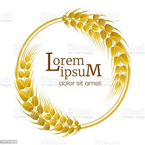 Wheat Decorative Wreath Wheat Frame Agriculture Wheat Vector Logo