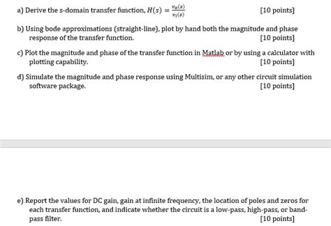 Solved A Derive The S Domain Transfer Function Hs 10