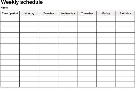 Printable Weekly Calendar Schedule Free Download And Print For You