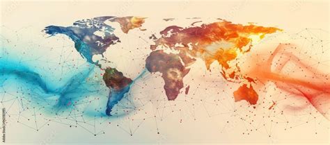 World Map Global Economic Trade Interconnection Stock Illustration Adobe Stock