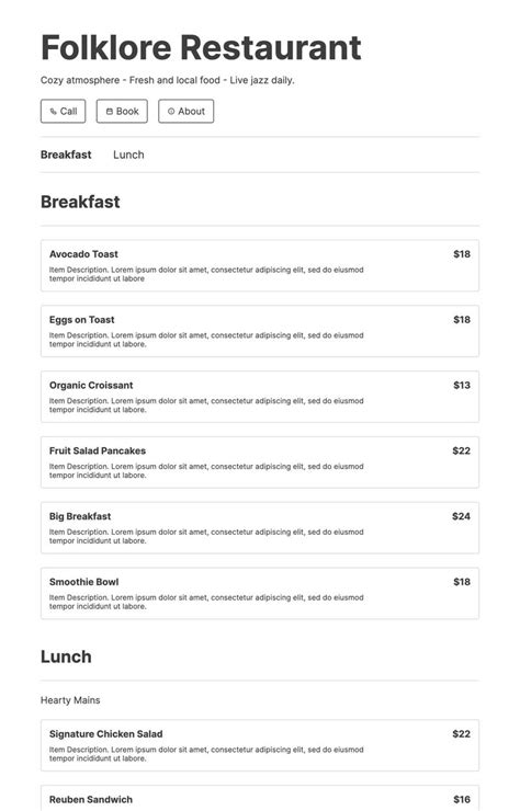 Free Brewery Menu Template Menuzen