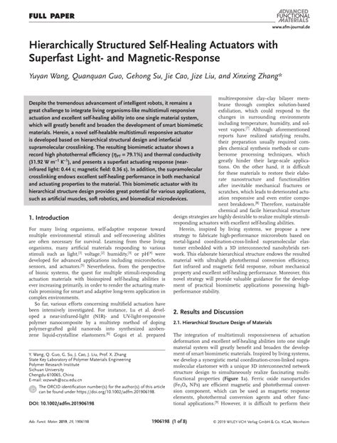 Hierarchically Structured Self‐healing Actuators With Superfast Light