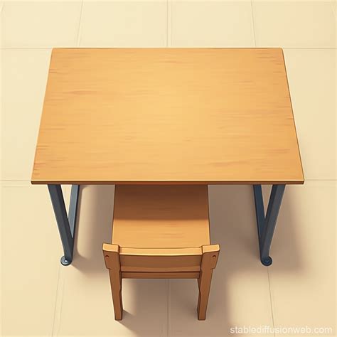 Animated School Table Top View Stable Diffusion Online