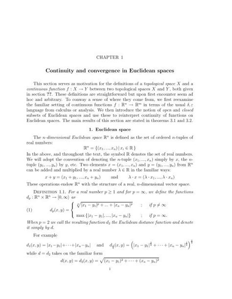 Continuity On Euclidean Spacepdf
