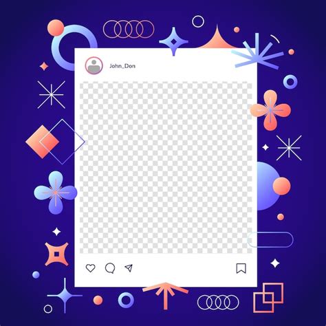 Gradient Instagram Post Frame Design Free Vector