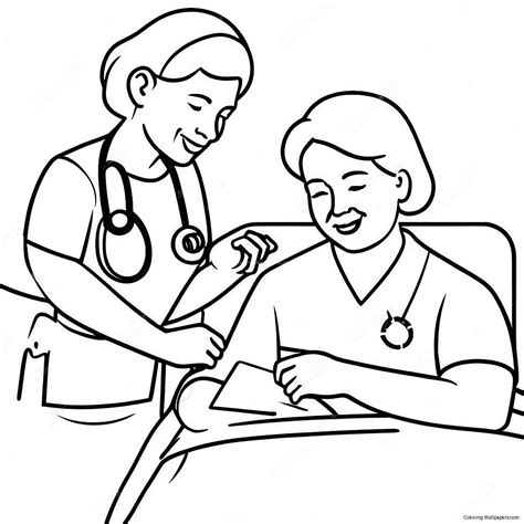 Cna Nurse Helping Patient Coloring Page 46644 36874
