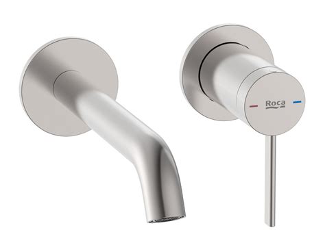 Roca Ona Wall Basinbath Mixer Tap Set Trimset Brushed Nickel 6 Star