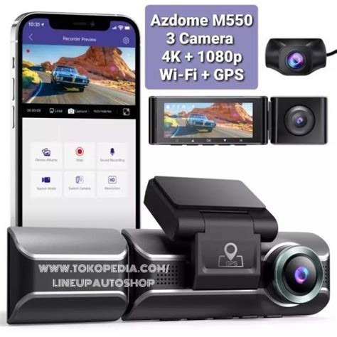 Promo Azdome M550 4k 3 Camera Dashcam Wi Fi Kamera Mobil 128gb Diskon
