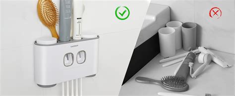 Toothbrush Holders With Toothpaste Dispenser Wall Mounted