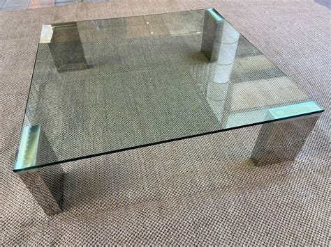 Table Basse Moderne En Verre Et Acier