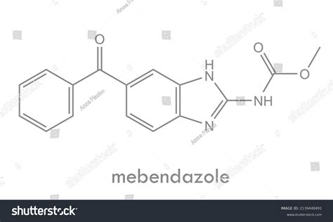 Mebendazole Structure Antiparisitic Drug Molecule Used Stock Vector