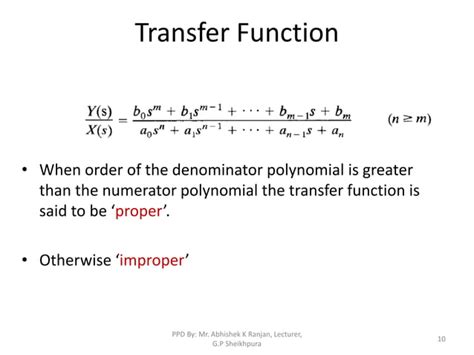 Fundamentals Of Transfer Function In Control Systempptx