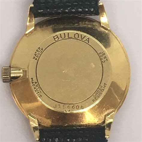 18k Solid Gold Bulova Black Dial All Original Swiss Gents Wristwatch Ebay