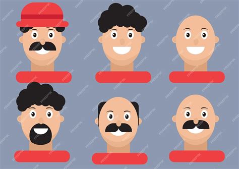 Premium Vector Illustration Of Multiple Faces Of Men With Diffrent Looks