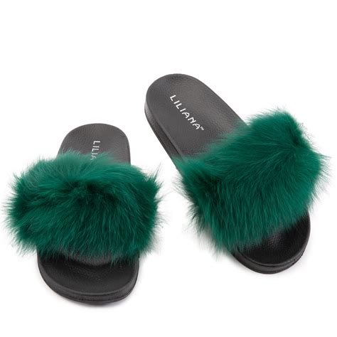 Legend Footwear Inc Fanzzy 1 Fur Slides Fanzzy 1 Grn Shiekh