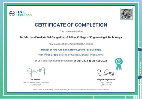 Certification Firesafety Lifesafety Buildingdesign Edutech