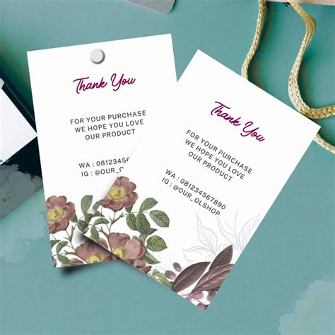 Jual Kartu Ucapan Terimakasih Untuk Online Shop Toko Hampers Wedding