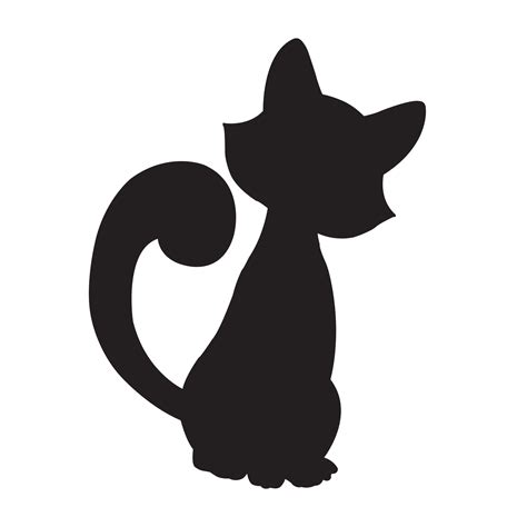 Vector De Silueta De Gato Aislado Sobre Fondo Blanco Libro De Colorear
