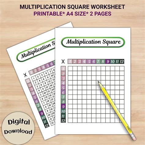Multiplication Chart Times Table Grid Teaching Aid Math Worksheet