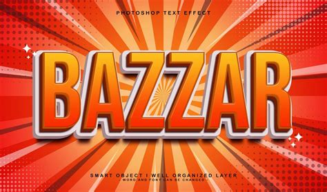 Premium Psd 3d Editable Bazzar Text Effect Mockup Template