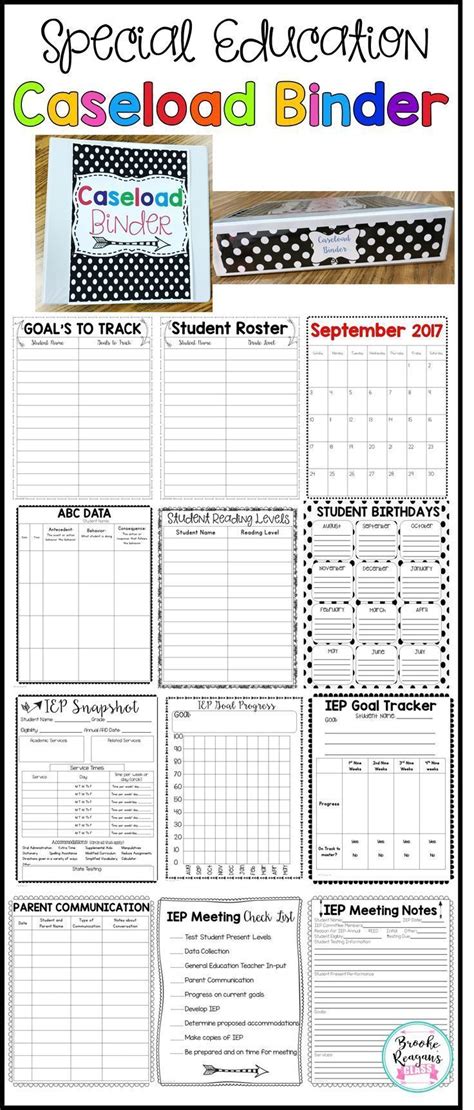 Special Education Teacher Caseload Binder Editable Special