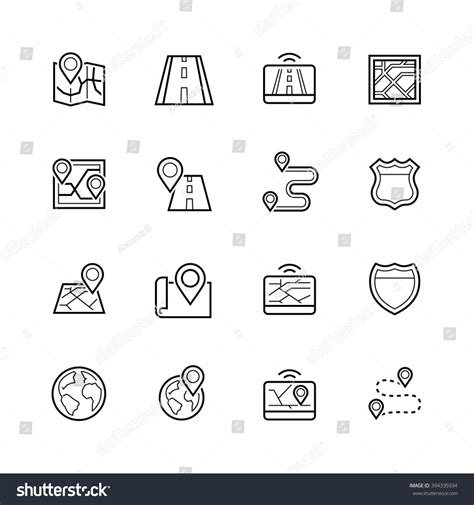 Navigation Direction Maps Traffic Thin Line Stock Vector Royalty Free 394335934 Shutterstock