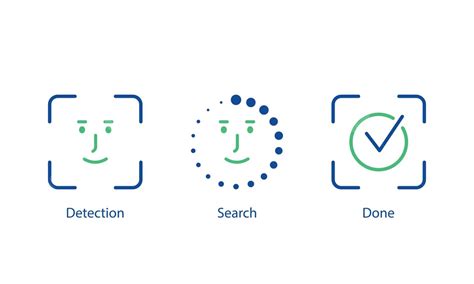 Face Scanning Icons For Password Approval And Identification Vector Facial Outline