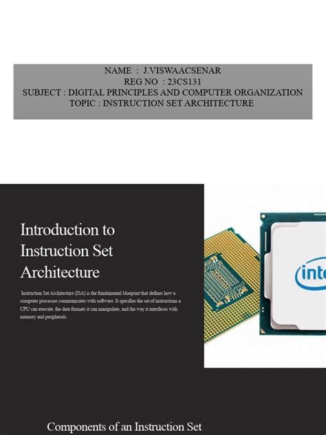 Introduction To Instruction Set Architecture Pptx 20240527 211717