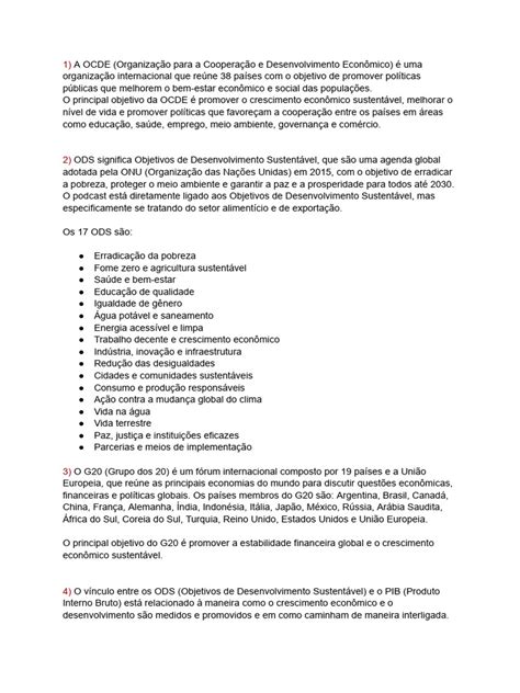 Ocde Ods E Mercado Financeiro E Exportador Pdf Economia Sustentabilidade