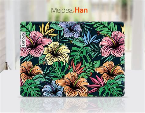 Laptop Skin Lenovo Ideapad Slim Personalized Customizable Flowers Vinyl Gift For Women For