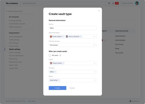Passwork 71 Vault Types