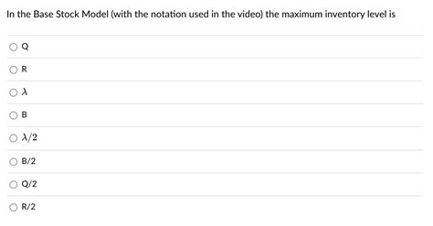 Solved In The Base Stock Model With The Notation Used In