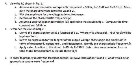 Solved FIG RC CIRCUIT FIG RL CIRCUIT View The RC Chegg Com