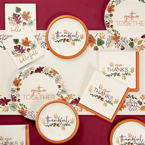Creative Converting Fall Festivities Thanksgiving Tableware Set Serves 8