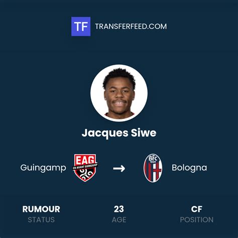 Jacques Siwe Transfer From Guingamp To Bologna Transferfeed