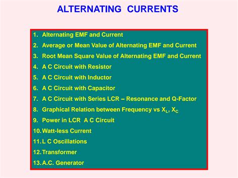 Solution Alternating Currents Ppt Studypool